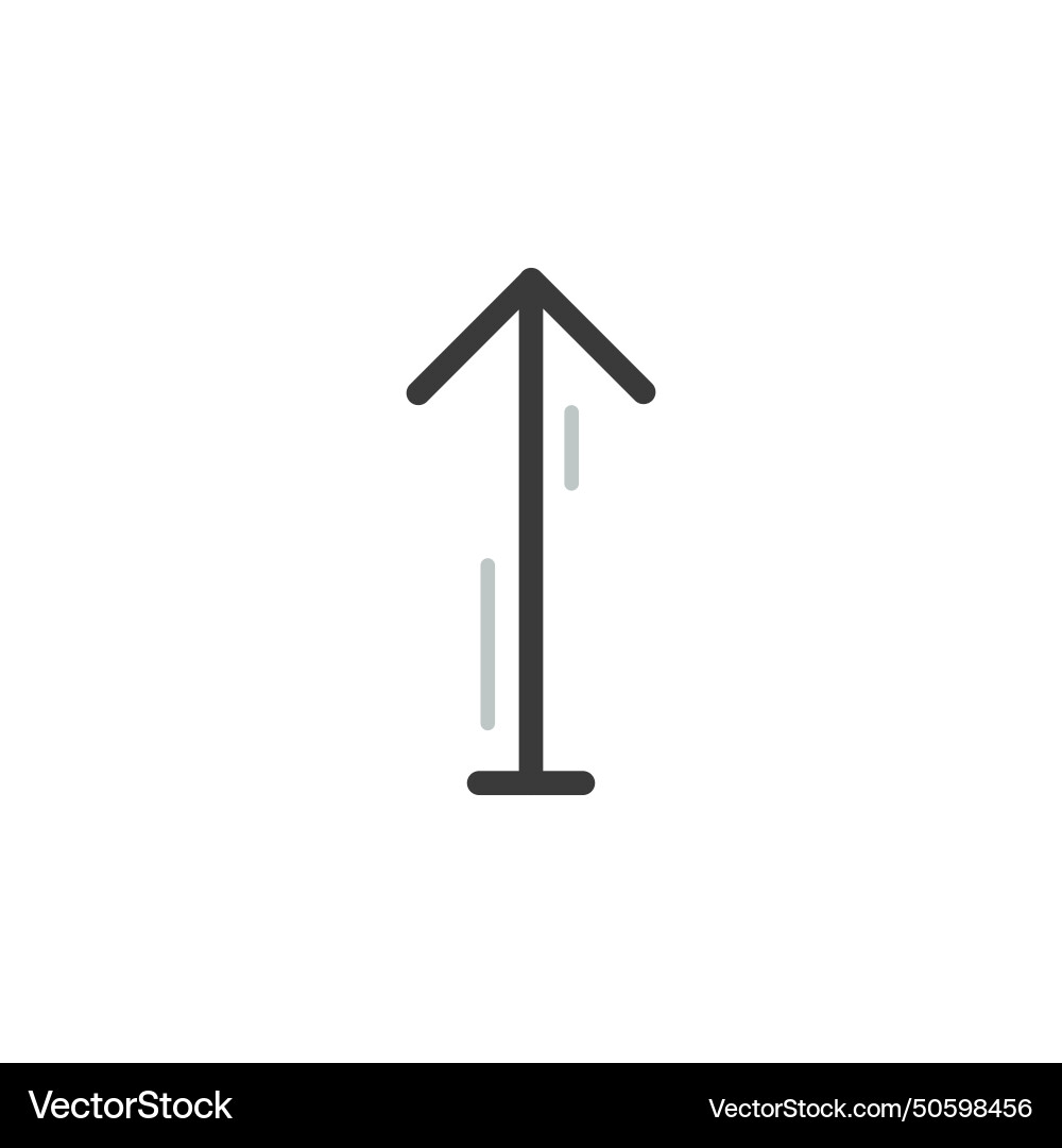 Up key icon arrow isolated on white Royalty Free Vector