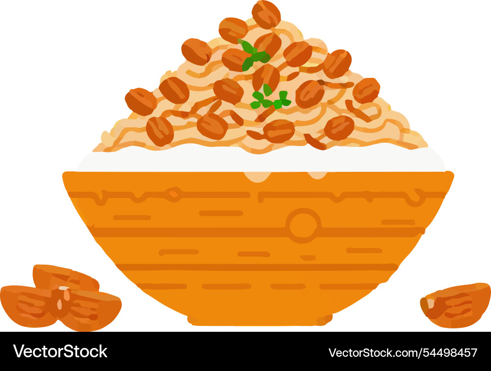 Biryani spiced meal meat food main-course Vector Image