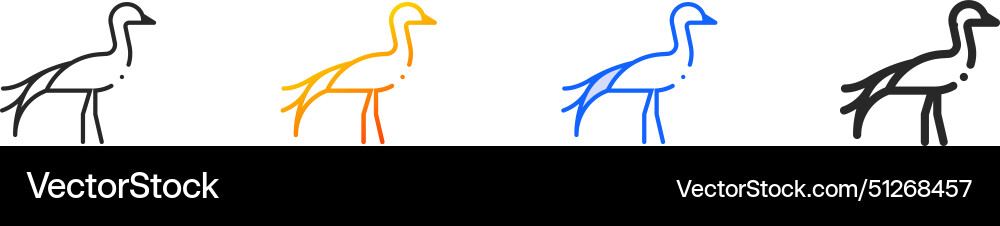Blue crane iconthin linear gradient stroke Vector Image