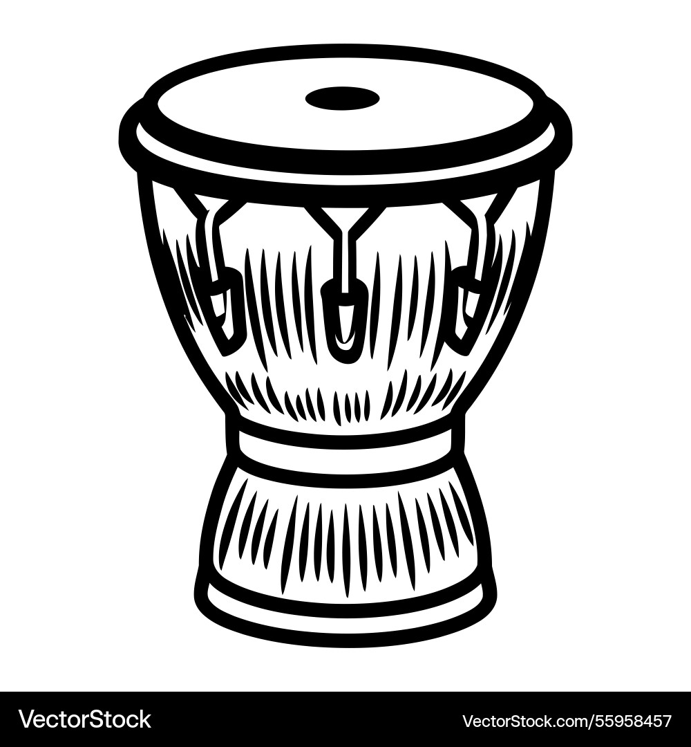 Bongo drums silhouette Royalty Free Vector Image