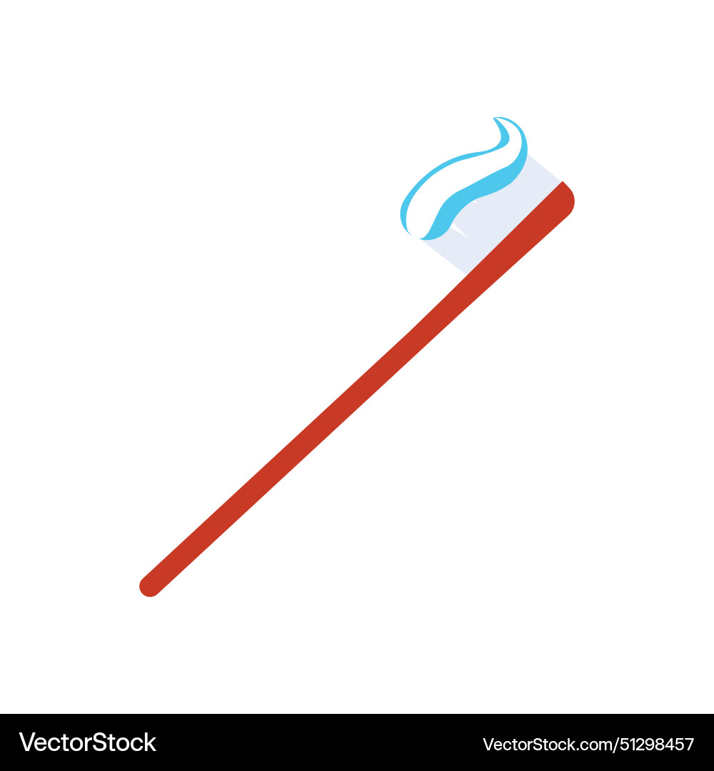 Dental concept toothbrush with toothpaste Vector Image