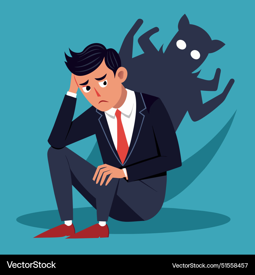 Fear or afraid of failure struggle shackle Vector Image