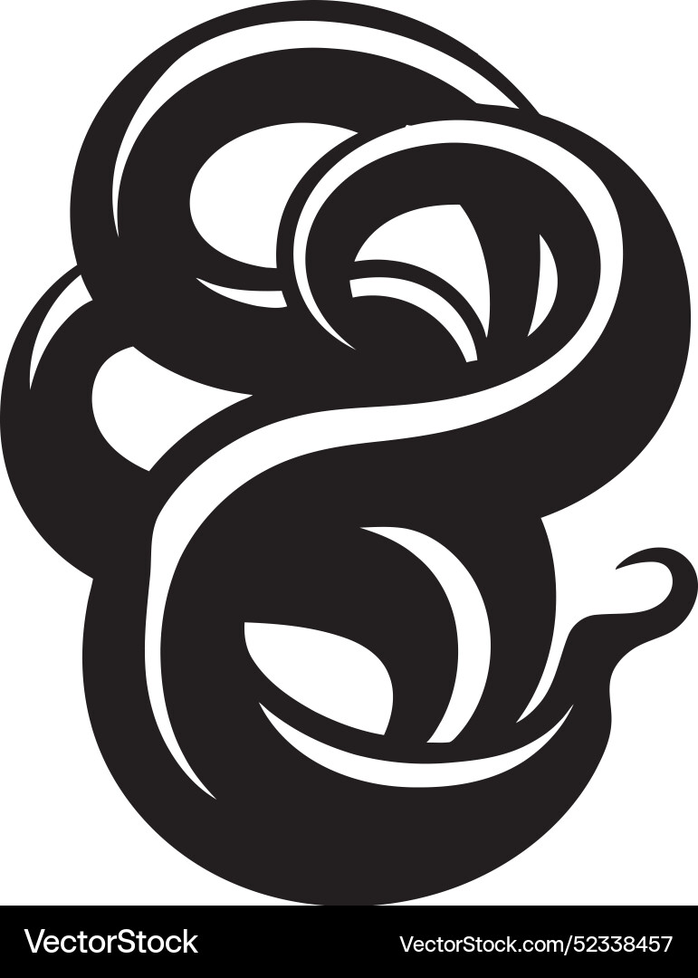 Midnight viper noir snake serpent black Royalty Free Vector
