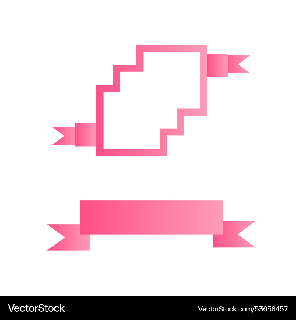 Modern pink ribbon banner design Royalty Free Vector Image
