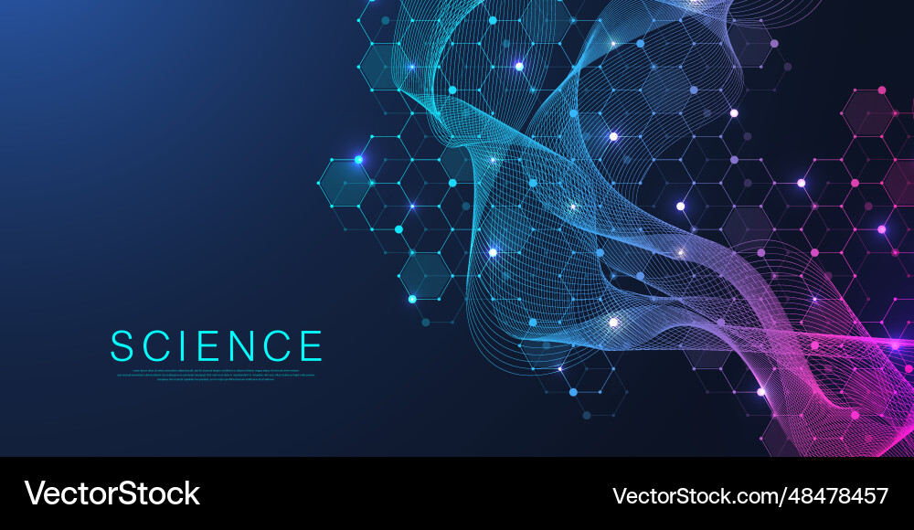 Molecular abstract structure and genetic Vector Image