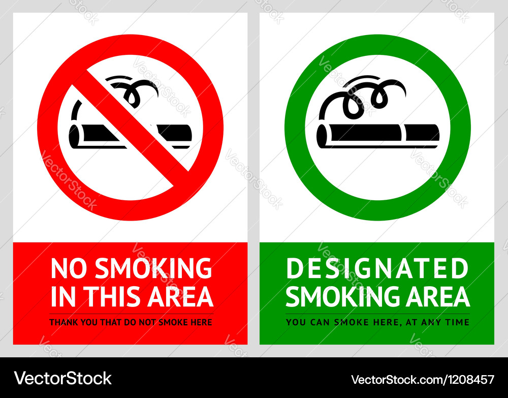 No smoking and area labels - set 11 Royalty Free Vector