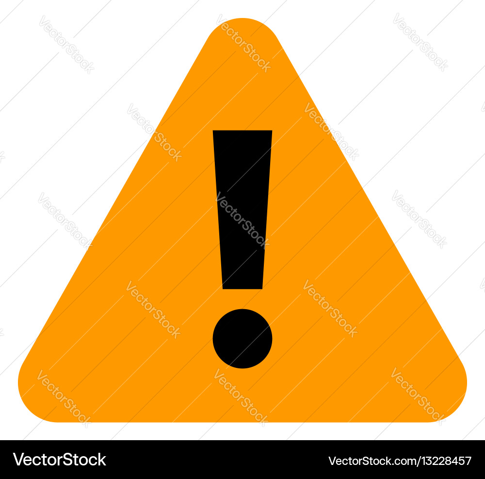 Orange triangle exclamation mark icon warning sign