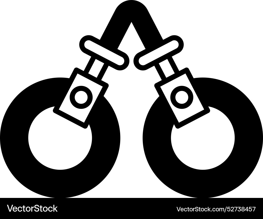 Police handcuffs icon in line style Royalty Free Vector