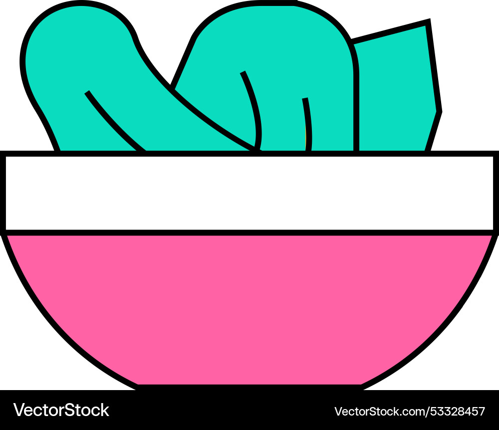 Salad plate symbol icon color Royalty Free Vector Image