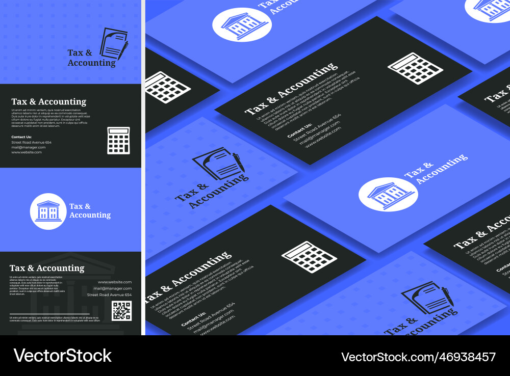 Tax accounting business card seamless pattern Vector Image