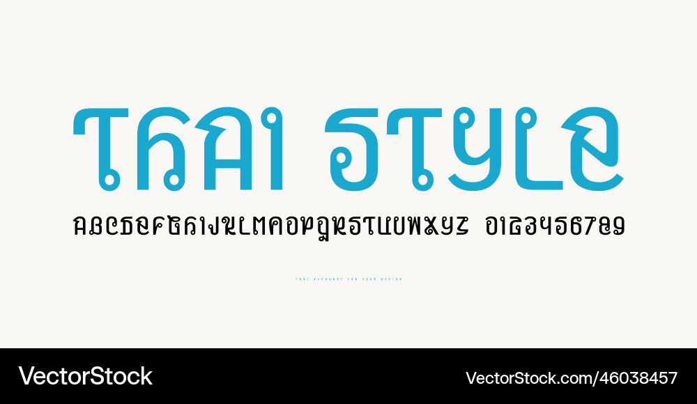 Thai Sans Serif Font - Elegant & Ornamental Vector Image