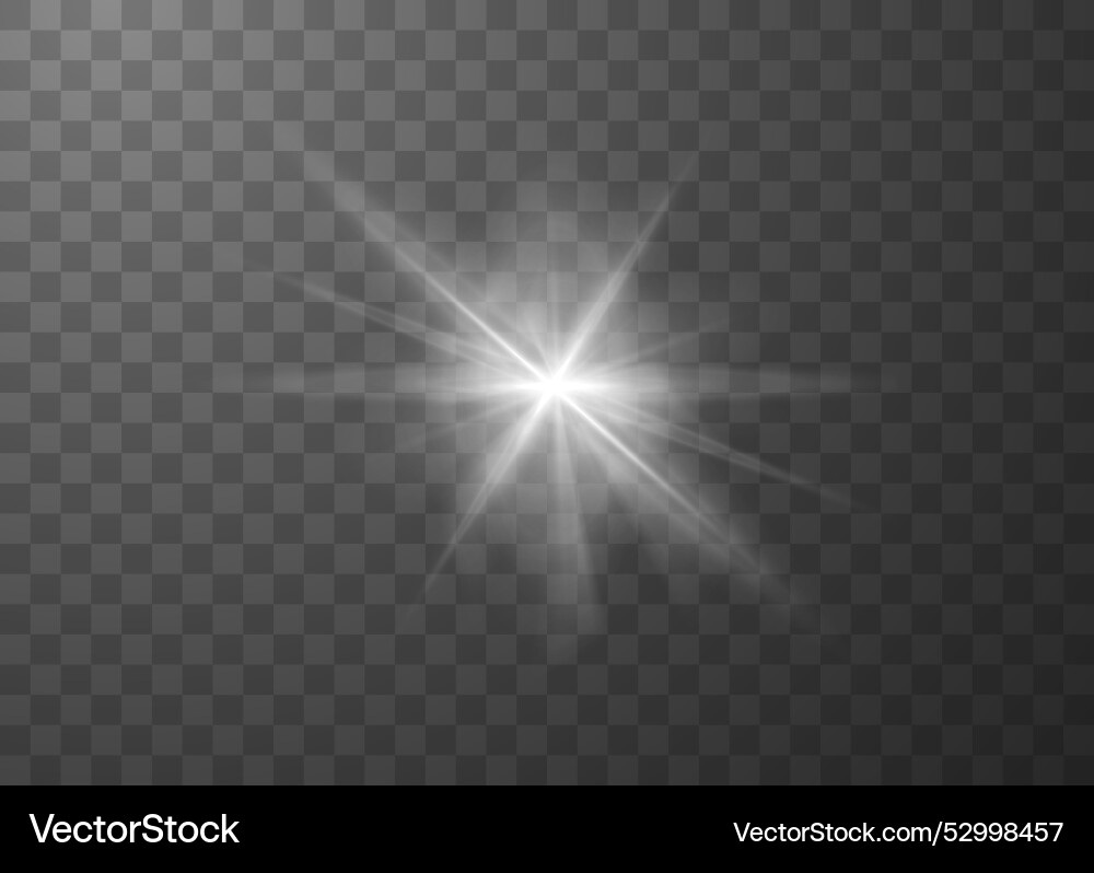 White sunlight glare radiance effect light Vector Image