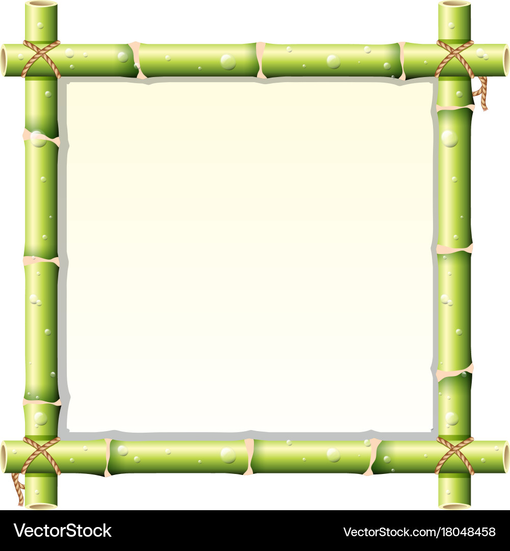 Border design with bamboo stem Royalty Free Vector Image