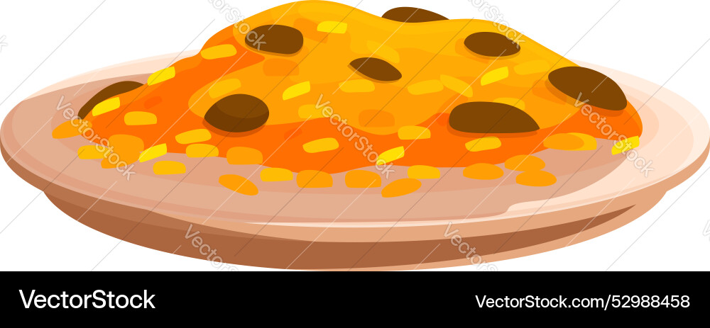 Delicious pilaf lying on plate traditional Vector Image