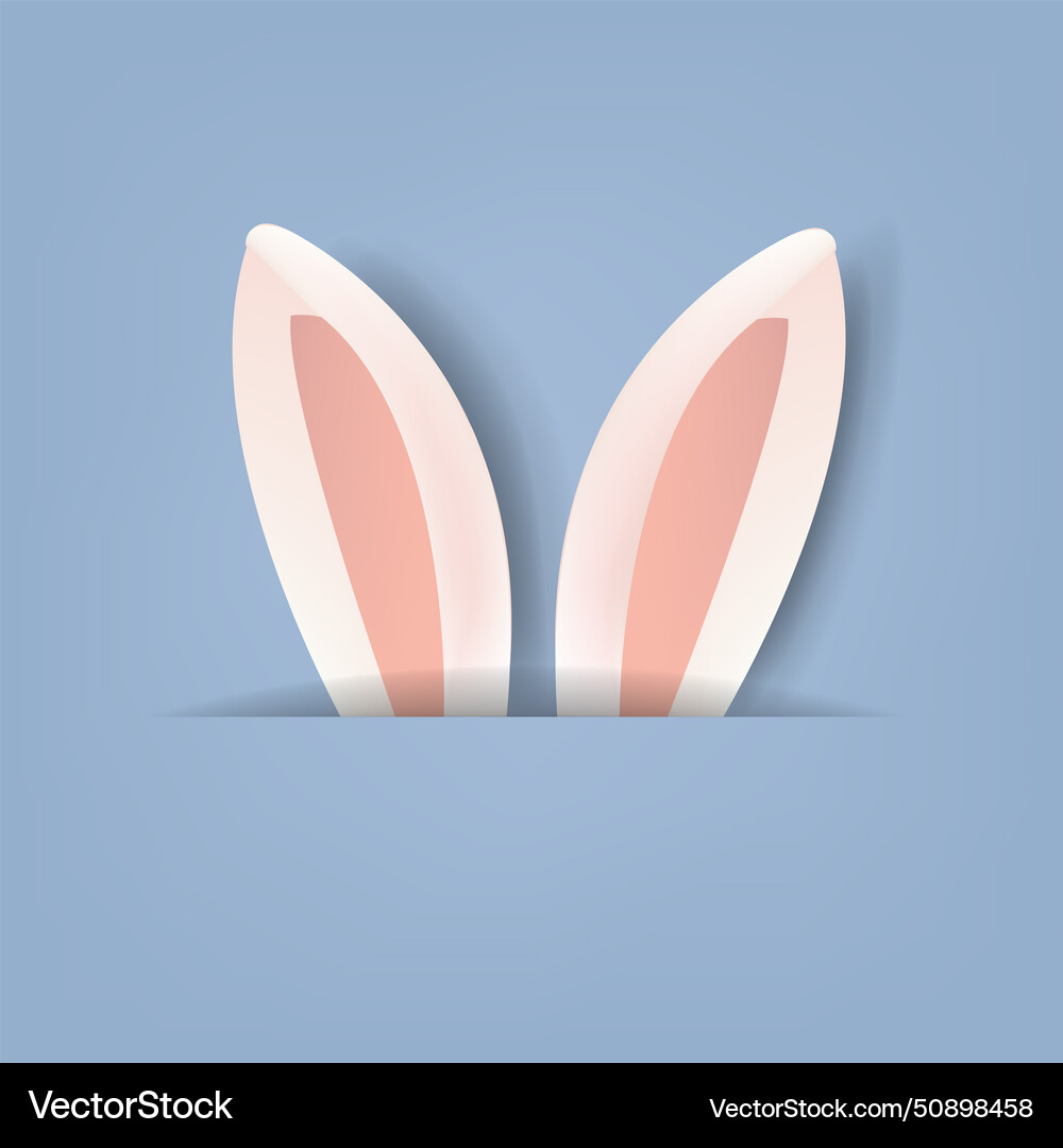 Easter bunny ears with postcard Royalty Free Vector Image