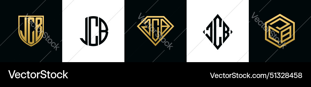 Initial letters jcb logo designs bundle Royalty Free Vector