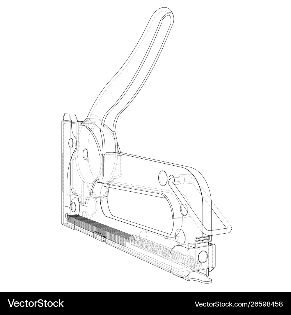 Outline construction stapler Royalty Free Vector Image