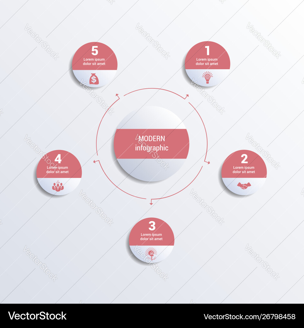 Pattern for infographic 5 positions monochromic Vector Image