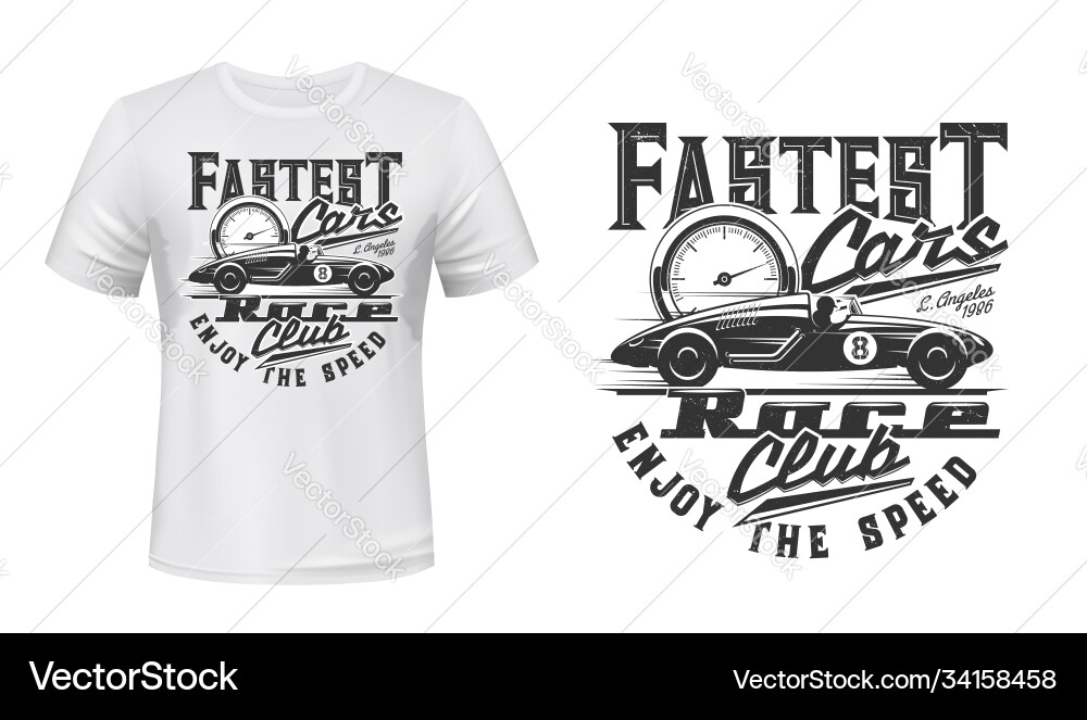 Retro Racing T-Shirt Print Royalty Free Vector Image