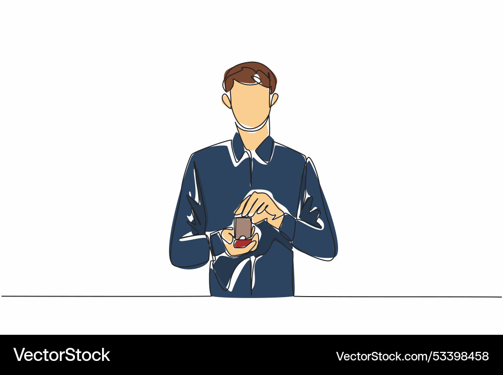 Single continuous line drawing clean and fragrant Vector Image