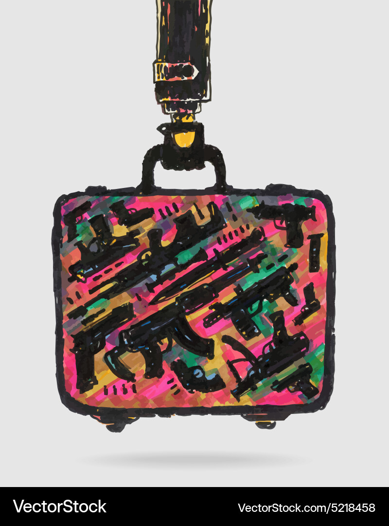Suitcase weapons Royalty Free Vector Image - VectorStock