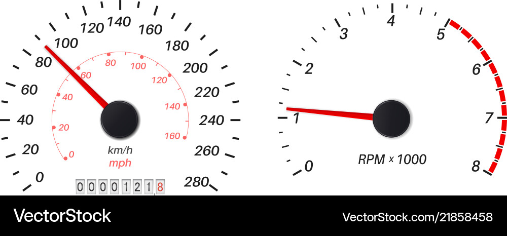 Tachometer and speedometer scale Royalty Free Vector Image
