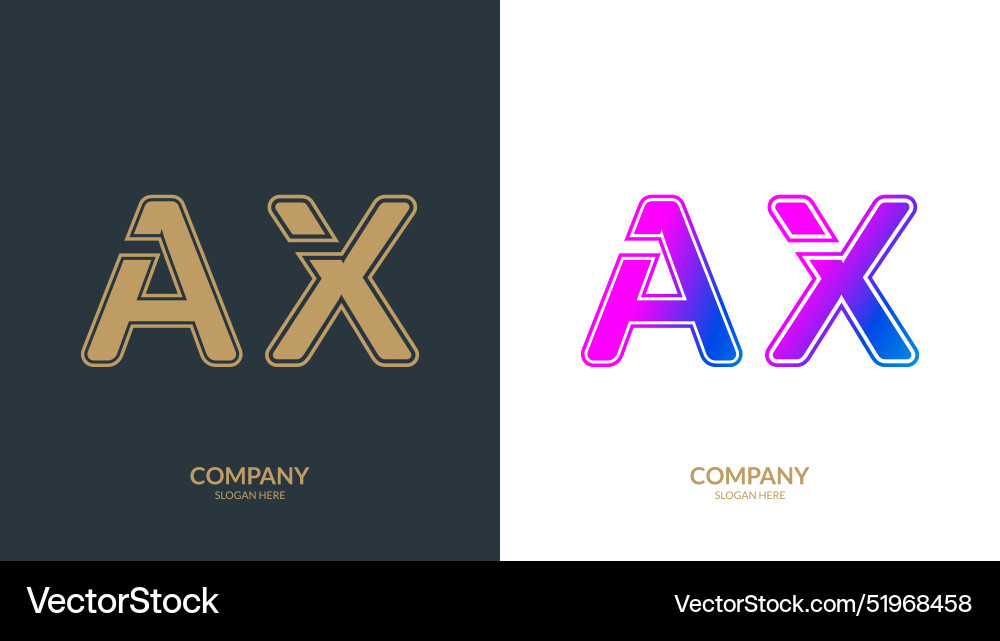 Unique ax letter logo icon template premium Vector Image