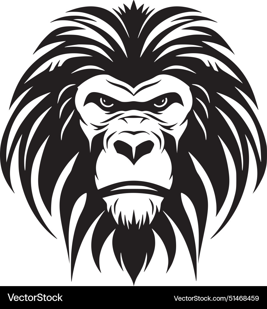 Baboon - minimalist and flat logo Royalty Free Vector Image
