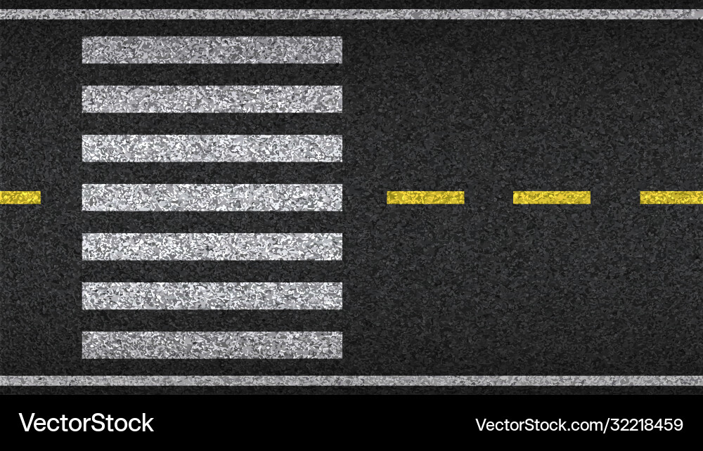 Crosswalk top view on asphalt Royalty Free Vector Image