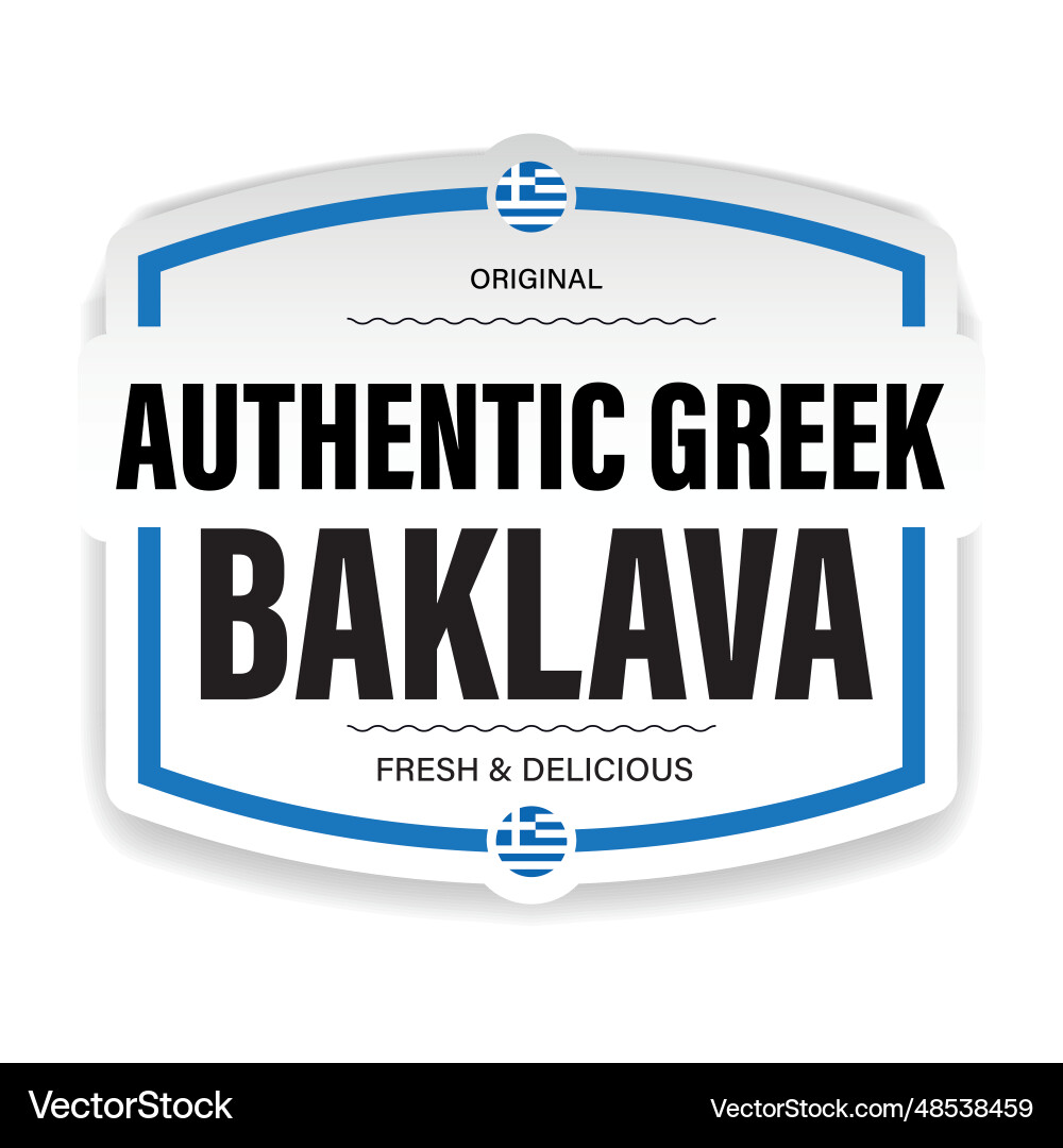 Fresh authentic greek baklava sign Royalty Free Vector Image