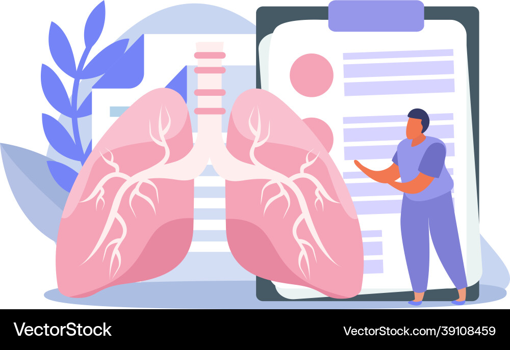 Lungs inspection result composition Royalty Free Vector