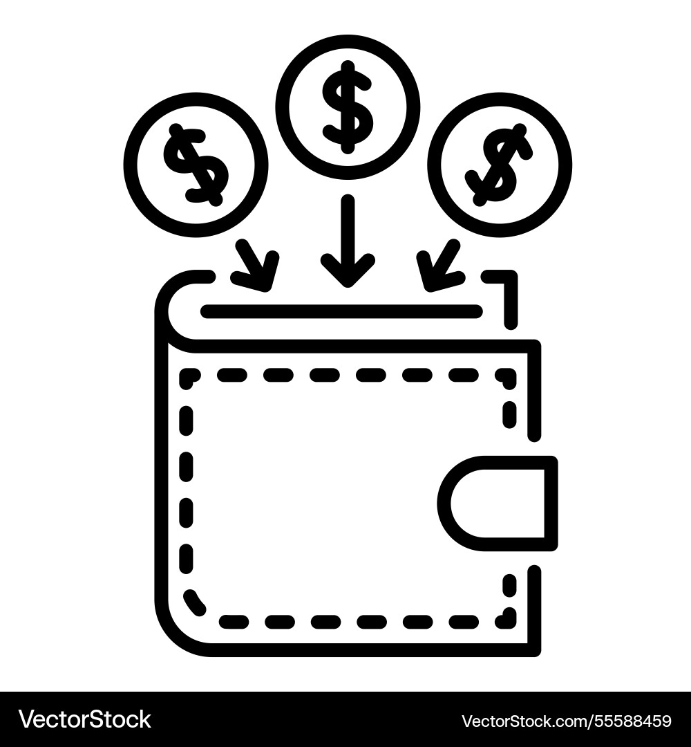 Passive income line icon Royalty Free Vector Image