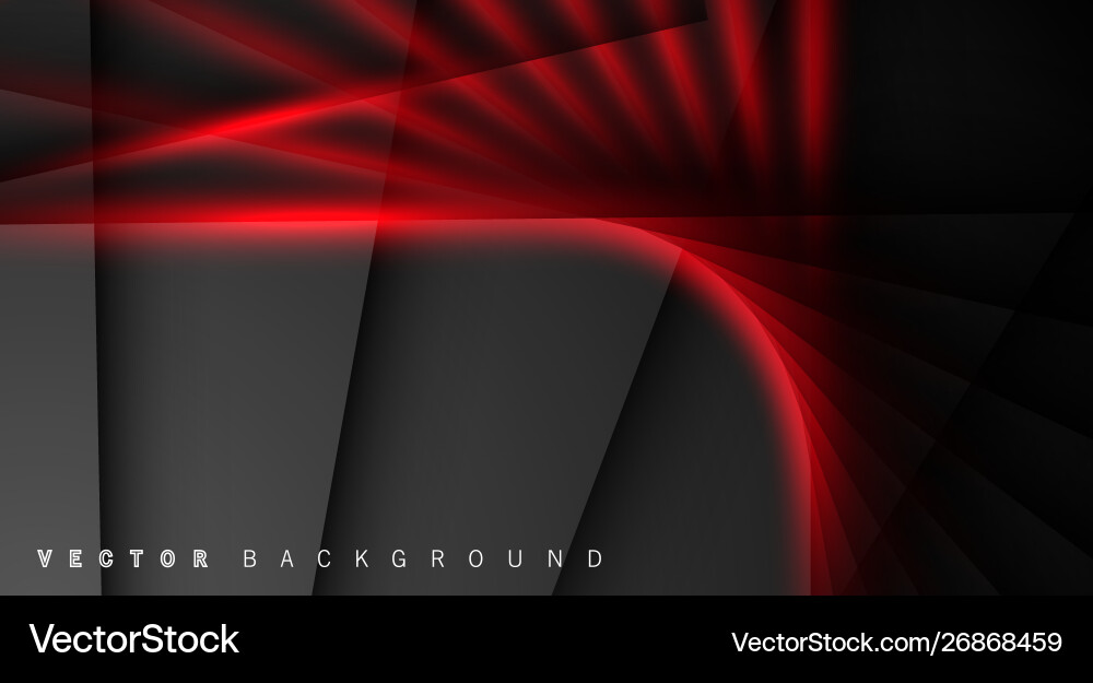 Red light line shadow dark grey luxury background Vector Image