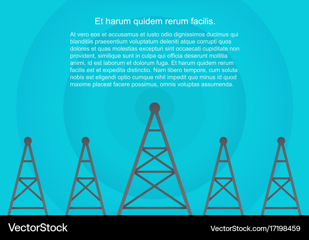 Telecommunications cellular towers in volumetric Vector Image