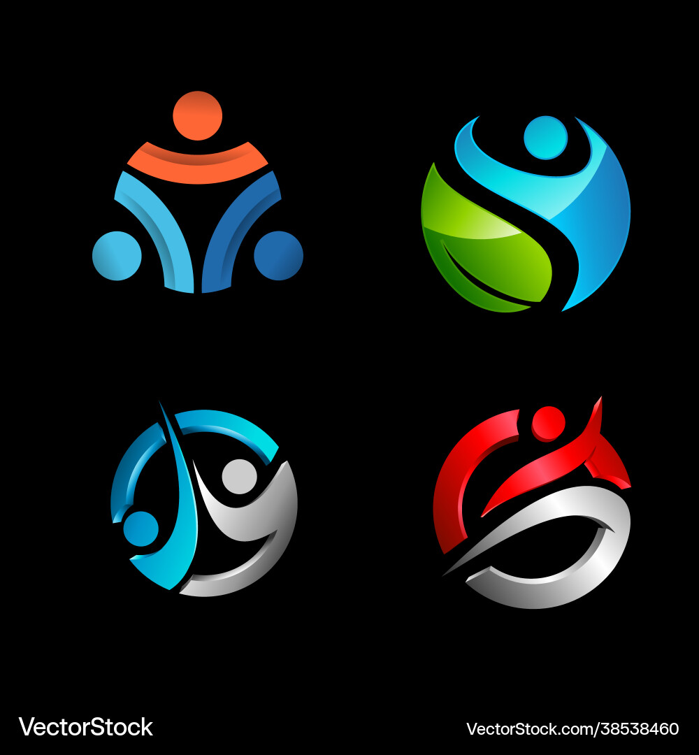3d human logo Royalty Free Vector Image - VectorStock