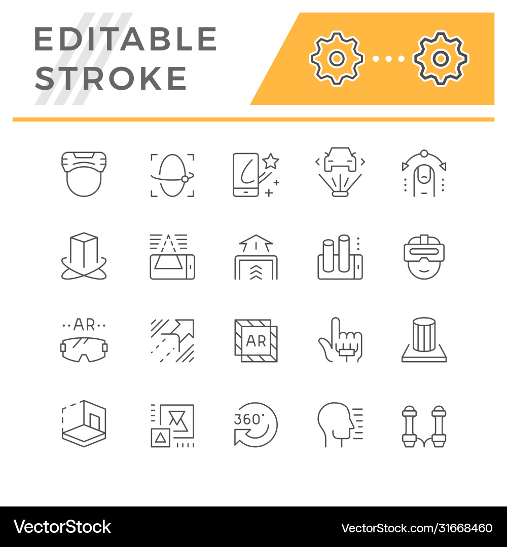 Augmented Reality Icons Set Royalty Free Vector Image