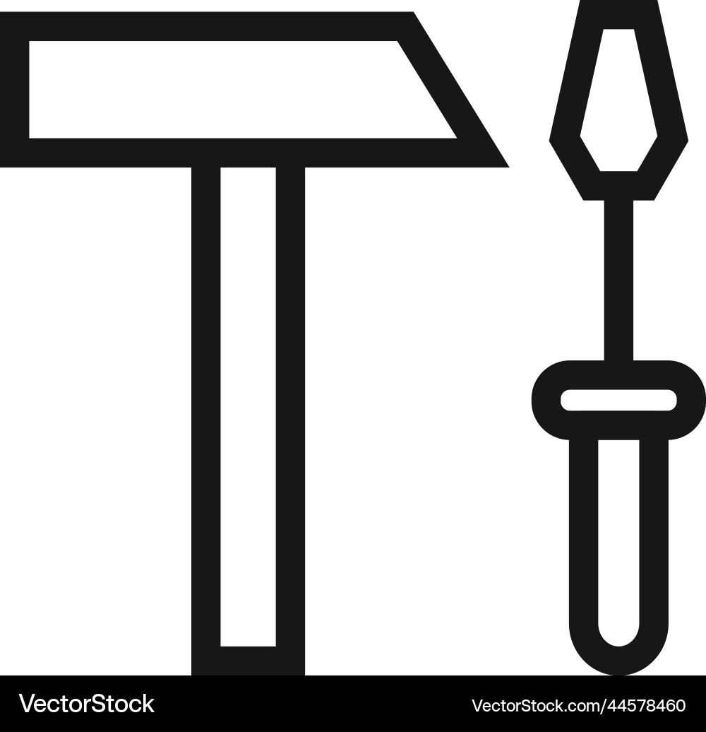 Hammer and Screwdriver Tool Icons Royalty Free Vector Image