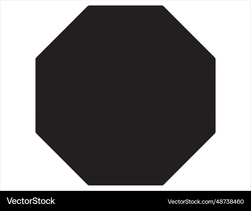 Octagon silhouette art Royalty Free Vector Image
