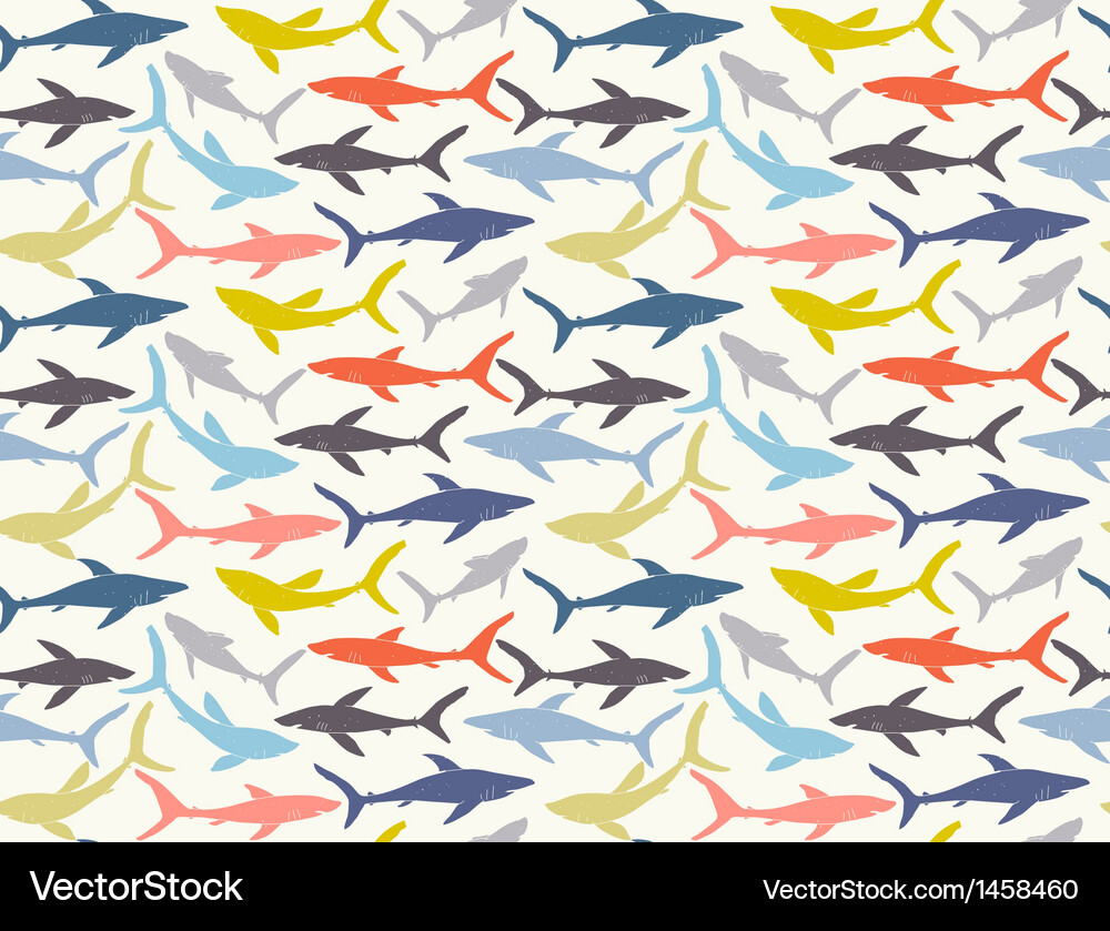 Shark Seamless Pattern Royalty Free Vector Image