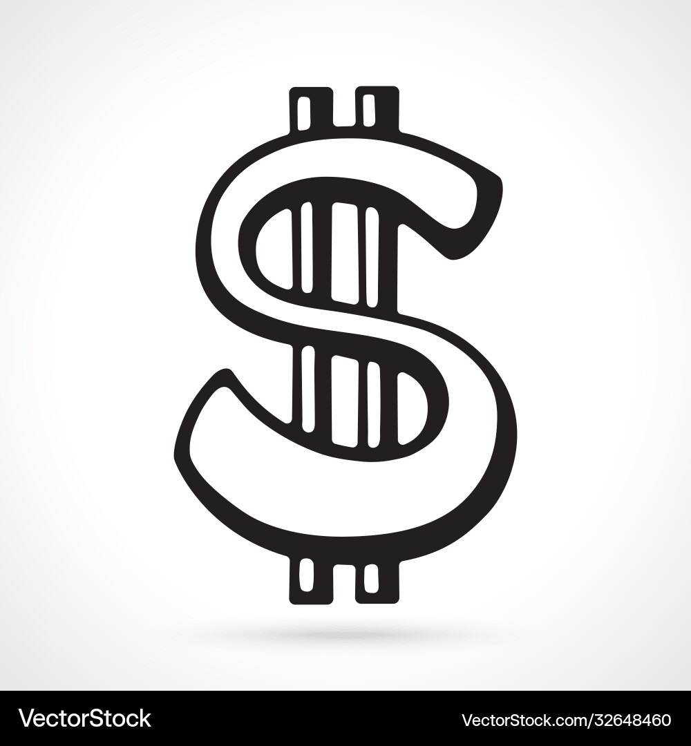 Silhouette american dollar sign two vertical lines