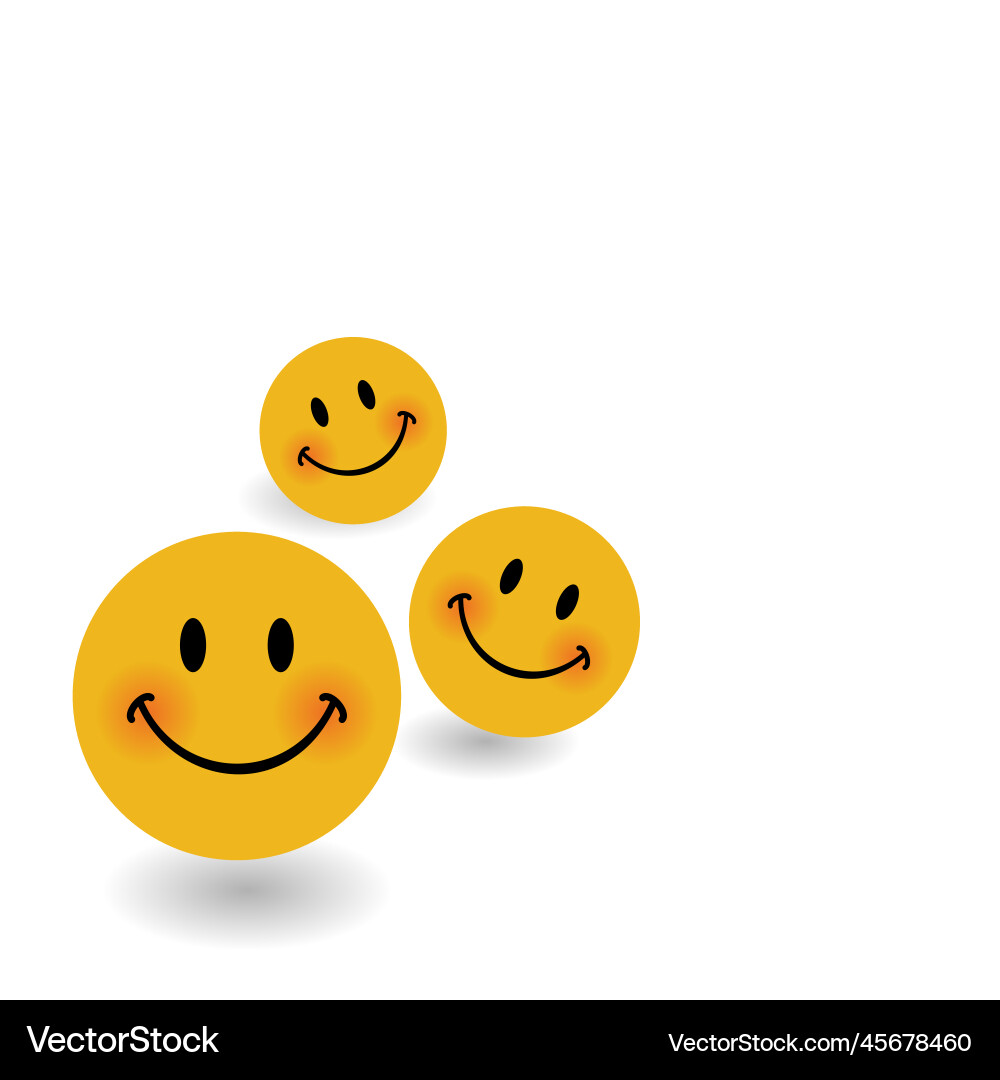 Smiling Face Icon Set Royalty Free Vector Image