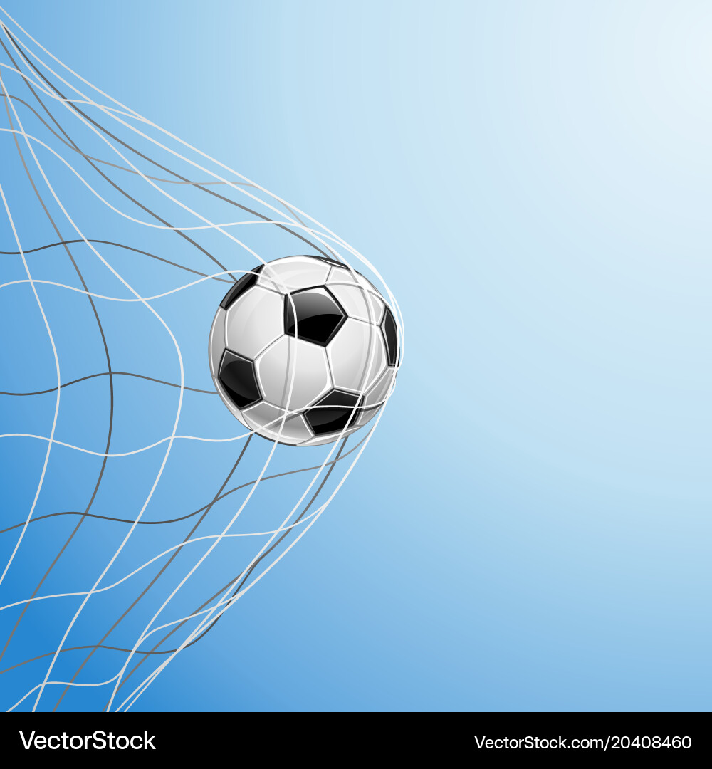 Soccer Ball in Goal Net Royalty Free Vector Image