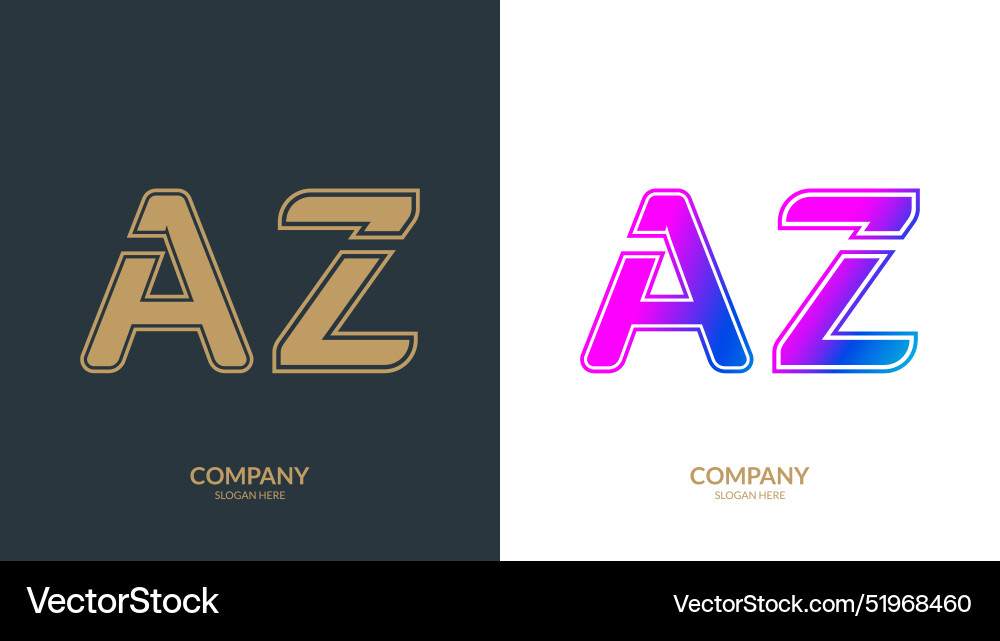 Unique az letter logo icon template premium Vector Image