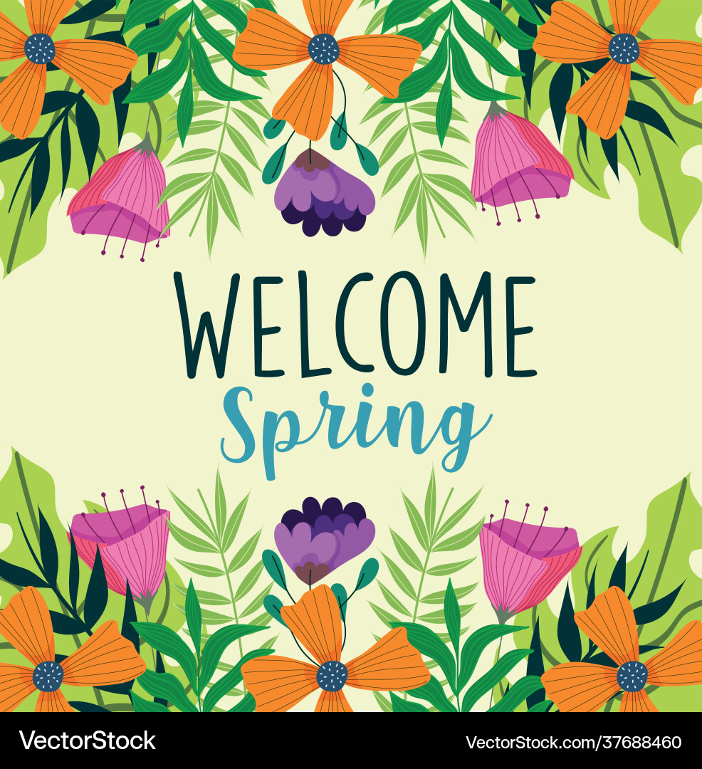 Welcome spring seasonal Royalty Free Vector Image