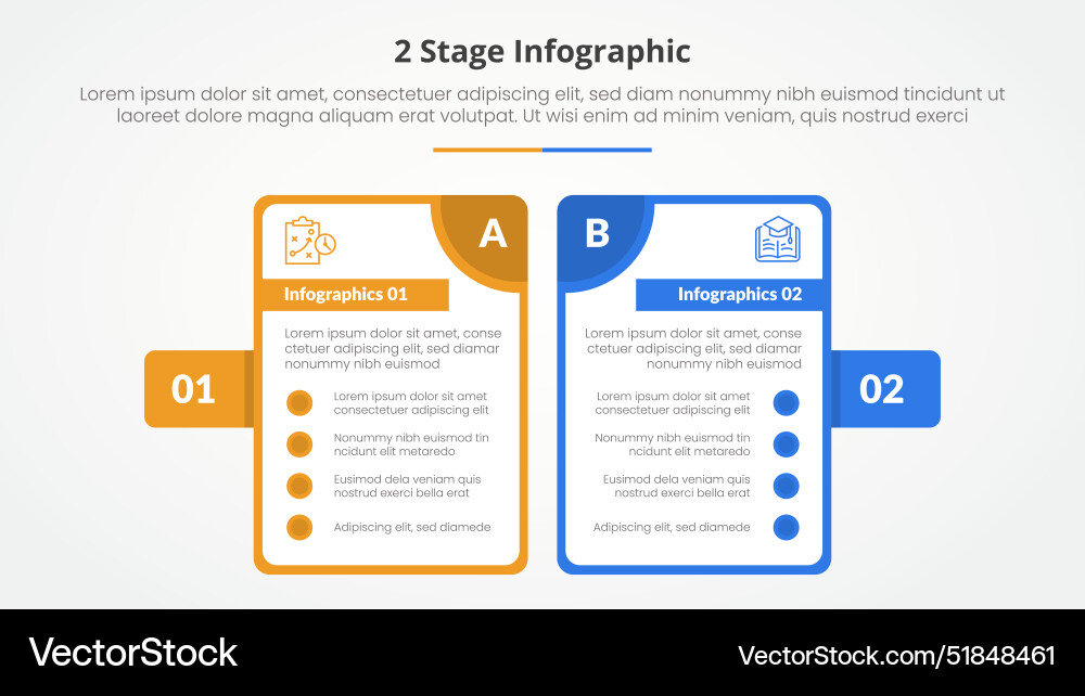 2 points stage template for comparison opposite Vector Image