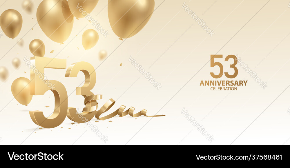 53rd anniversary celebration background Royalty Free Vector