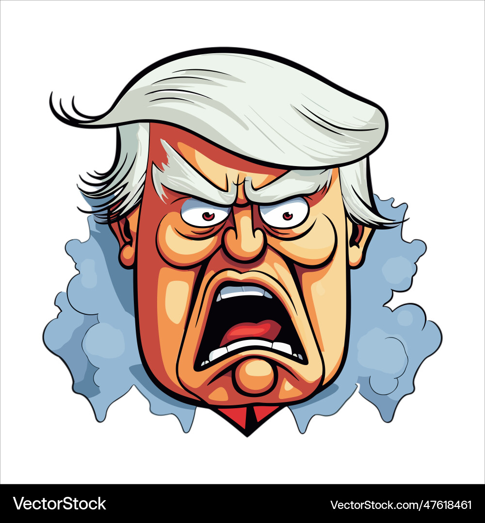 Angry Donald Trump Portrait Royalty Free Vector Image