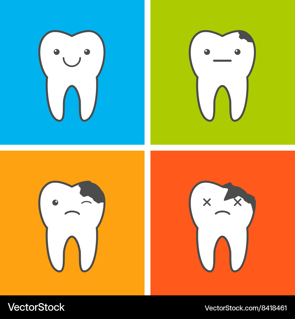 Caries progress Royalty Free Vector Image - VectorStock