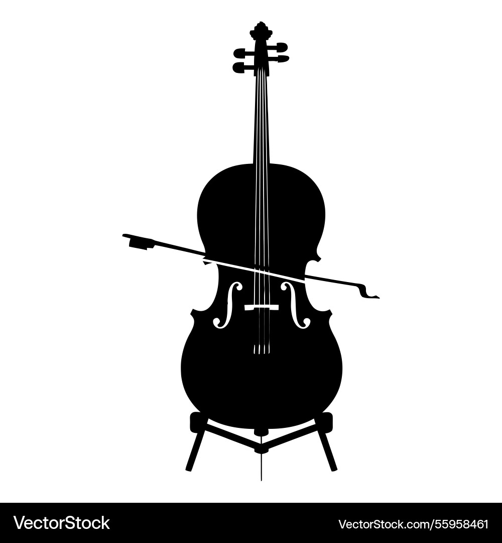 Cello bowing silhouette Royalty Free Vector Image