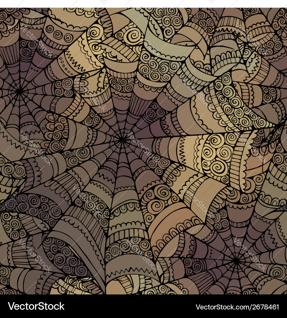 Decorative spider web pattern Royalty Free Vector Image